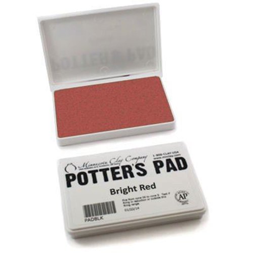 Bright Red Underglaze Potters Ink Pad - Bath Potters Supplies