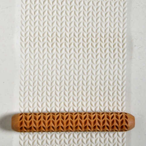 MKM Knit Stitch Wooden Hand Roller HR-63 - Bath Potters Supplies