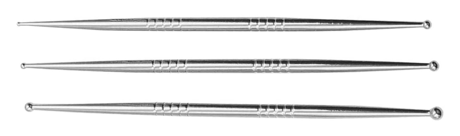 Double Ended Stainless Steel Ball End Tool Set Of 3 - Bath Potters Supplies