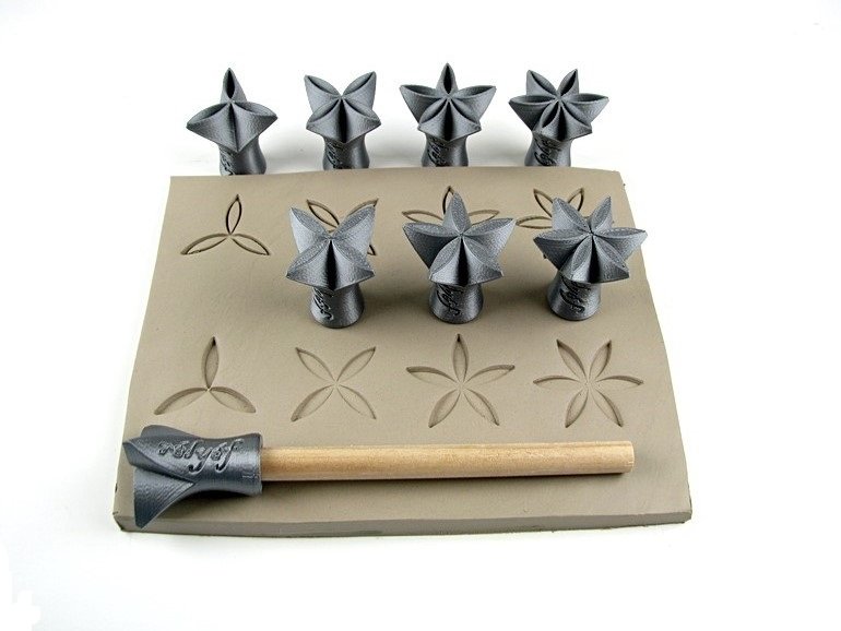 Flower Mandala Stamps Set Of 5 - Bath Potters Supplies