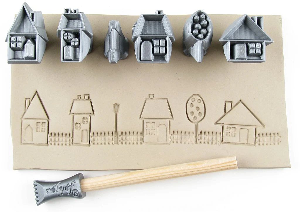 Village Houses Stamp Set - Bath Potters Supplies