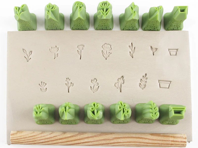 Mini House Flowers Stamp Set - Bath Potters Supplies