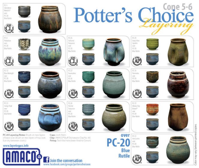 Blue Rutile Amaco Potters Choice Glaze - Bath Potters Supplies